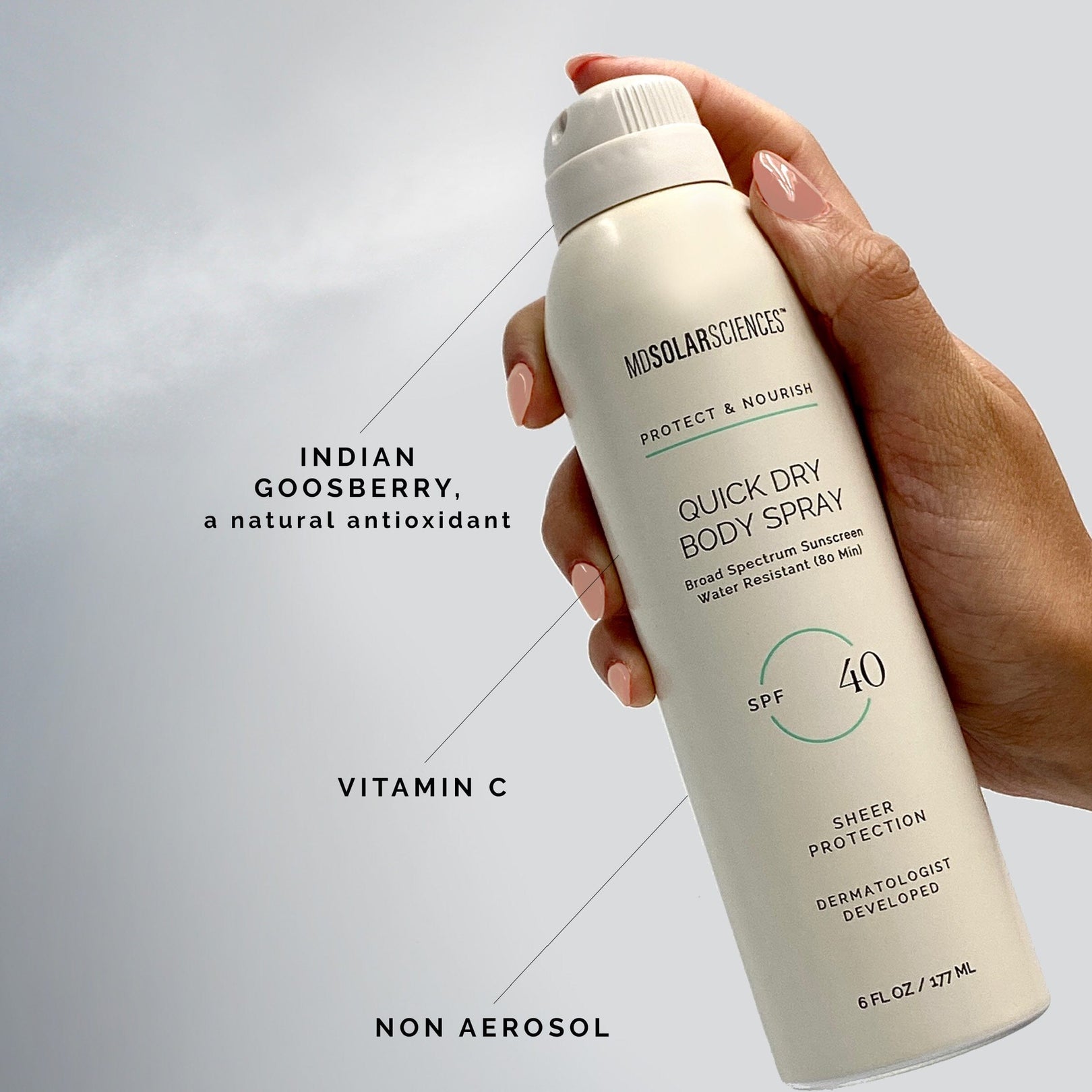 Quick Dry Body Spray SPF 40: Sunscreen Body Spray – MDSolarSciences™